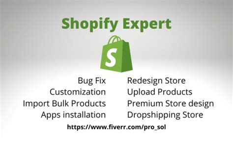 be your shopify expert and bug fix developer by pro sol fiverr