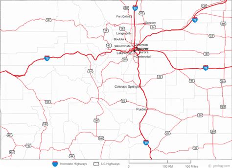 Colorado State Map With Counties And Cities Printable Map
