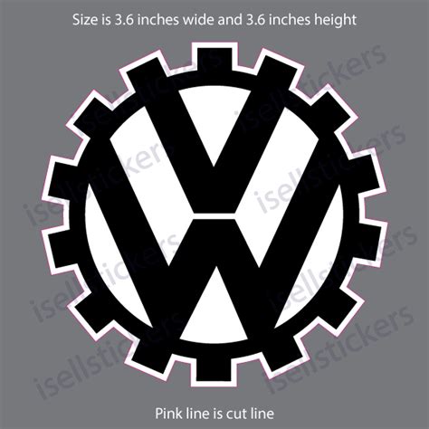 Vw Retro Cog Gear Logo 1939 1945 Volkswagen Window Decal Bumper Sticker