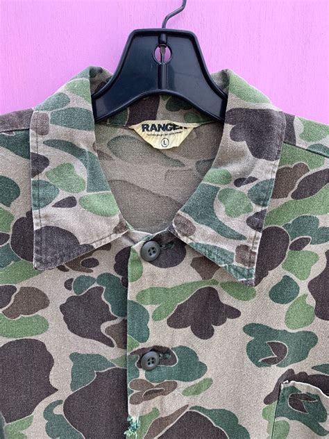 As Is Military Duck Camo 100 Cotton Long Sleeve Button Up Shirt