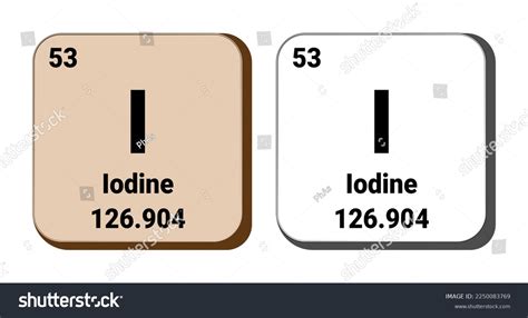 Iodine Element Vector Icon Periodic Table Stock Vector Royalty Free