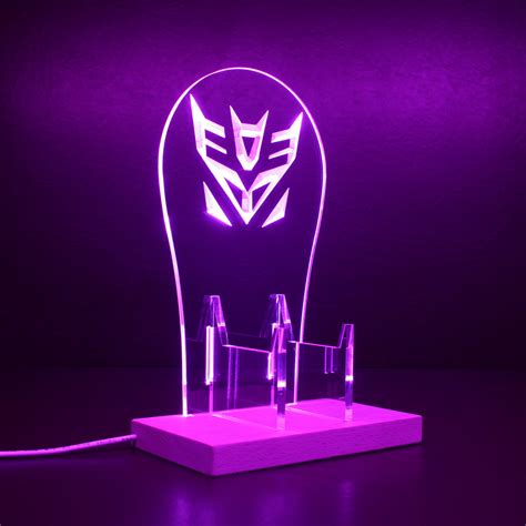 Transformers Decepticons Icon Led Headset Controller Stand Wooden Base