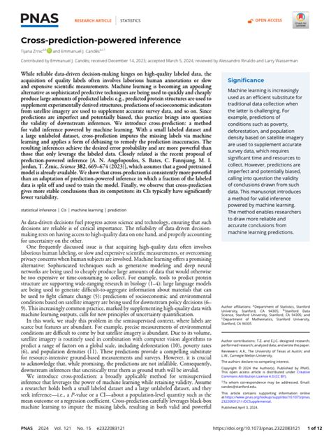 Cross Prediction Powered Inference Pdf Statistical Inference Regression Analysis