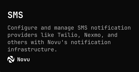 Sms Novu Documentation