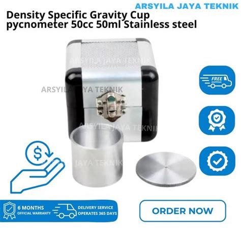 Jual Density Specific Gravity Cup Pycnometer 50cc 50ml Stainless Steel Jakarta Barat Arsyila