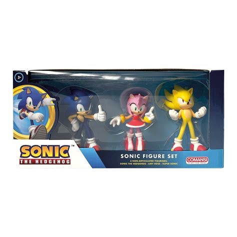 Comansi Sonic T Box Set 3 Figurines Sonic Amy And Super Sonic Y90303 Bigamart