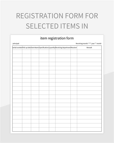excel registration form template