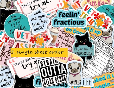 Vet Tech Week Vet Assistant Sticker Sheet One Sheet Etsy