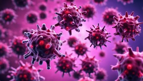 Viral Infection A Close Up Look At The Tiny Invaders Stock Illustration Illustration Of