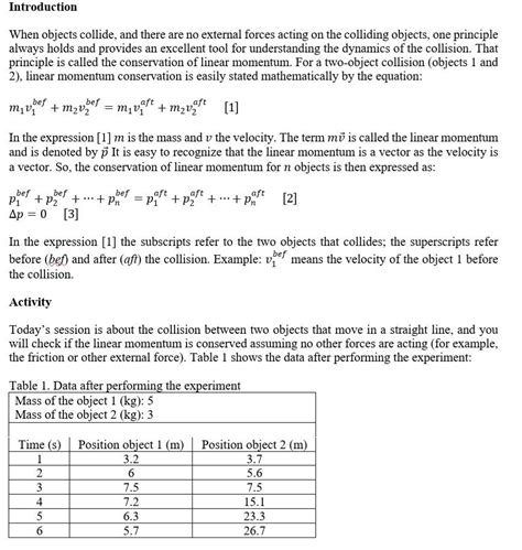 Solved Introduction When Objects Collide And There Are No Chegg