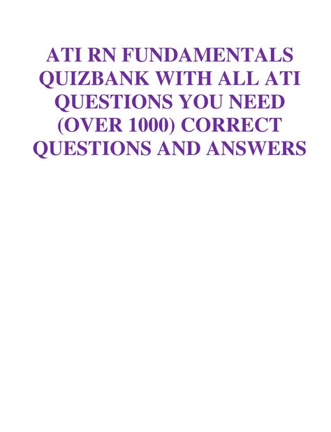 ati fundamentals protocored exam test bank browsegrades