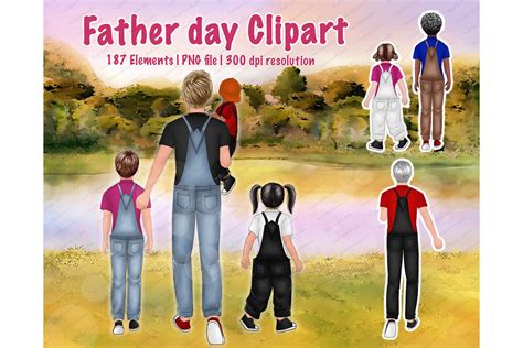 Daughter With Father Image Clipart
