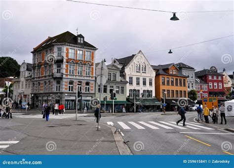 Street With Old Houses In Bergen Norway Editorial Photo Image Of