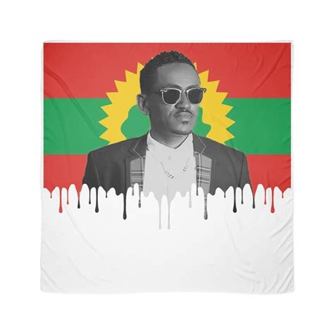 Hachalu Hundessa With Oromo Flag Scarf For Sale By Gadaa Flag Scarf Tshirt Printing Design