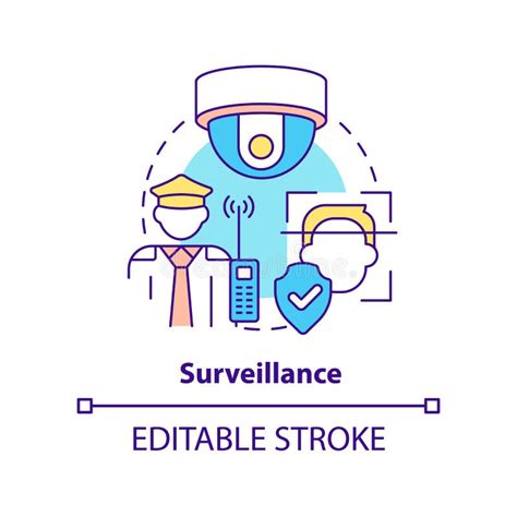 Surveillance Concept Icon Stock Vector Illustration Of Line 250144628