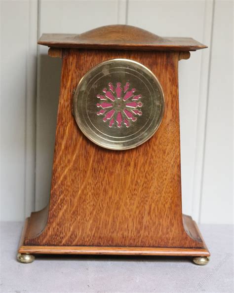 Antiques Atlas Voysey Style Oak Mantel Clock United Kingdom C