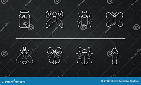 Set Fireflies Bugs In A Jar Dragonfly Insect Beekeeper Hat