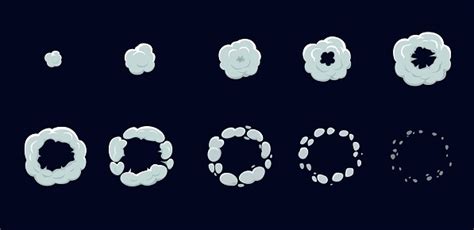 Awan Ledakan Asap Animasi Sprite Animasi Ilustrasi Stok Unduh Gambar