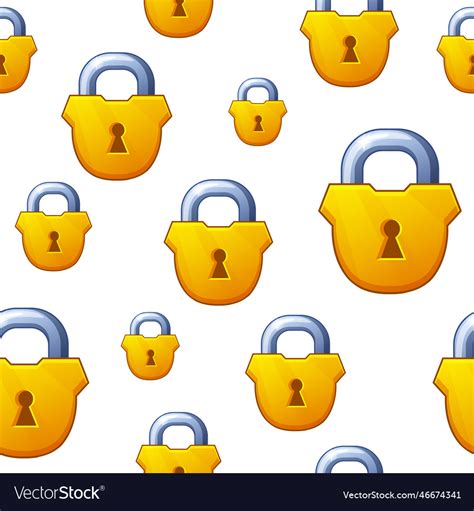 Padlock Seamless Pattern Lock Royalty Free Vector Image