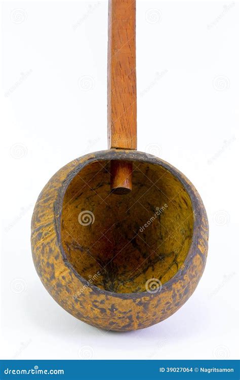Dipper Made From Coconut Shell Traditional Container For Drinking
