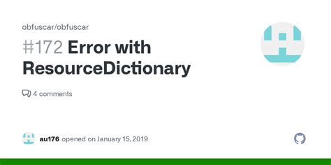 Error With Resourcedictionary · Issue 172 · Obfuscarobfuscar · Github