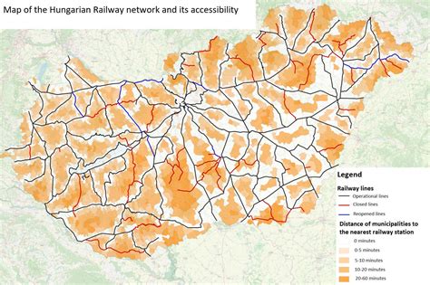 Map Of The Hungarian Railway Network And Its Accessibility R Mapporn