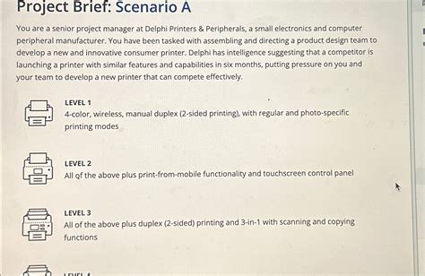 Solved Project Brief Scenario Ayou Are A Senior Project