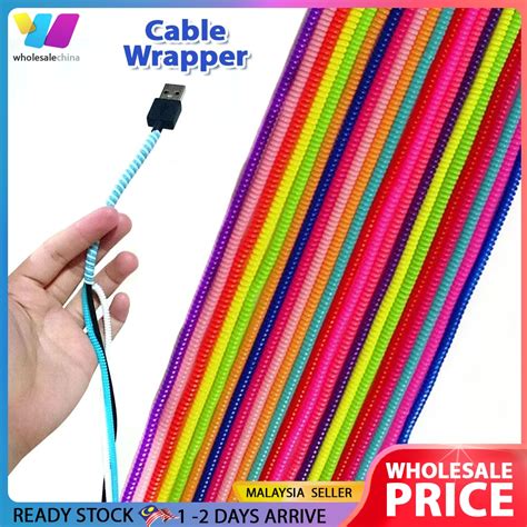 Cable Wrapper Tpu Spiral Wire Protector Cord Solid Color Spring Data