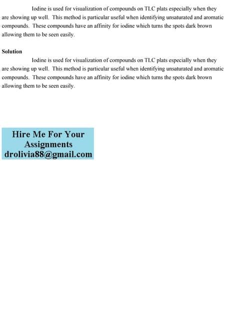 Iodine Is Used For Visualization Of Compounds On Pdf