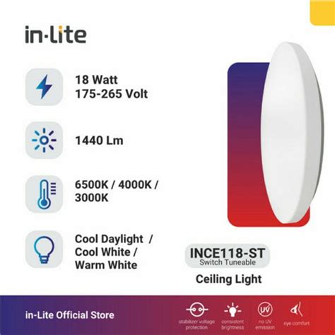 Jual Inlite Ceiling Light Ince118 18w St Switch Tuneable Kab Bekasi Rajalistrik Cibatu