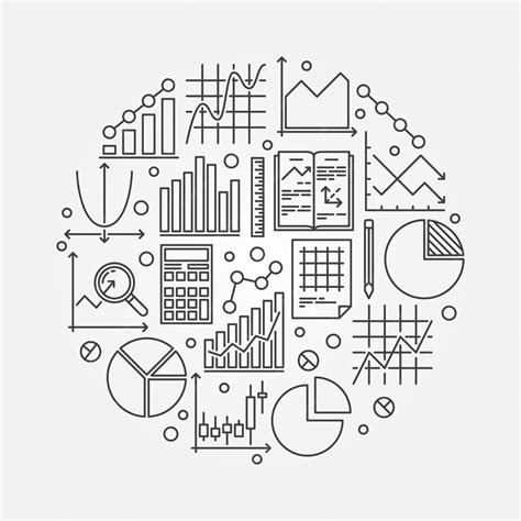 Premium Vector Statistics Round Vector Illustration In Thin Line Style