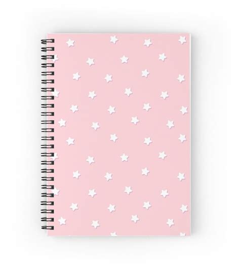 Stars Pink Pastel Aesthetic Kawaii Cute Spiral Notebook