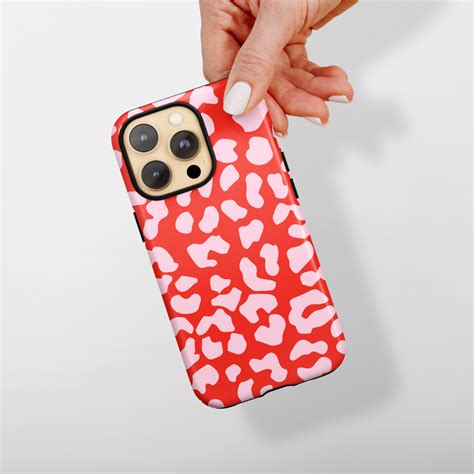 Tough Phone Case Red And Pink Leopard Iphone Cases Coconut Lane