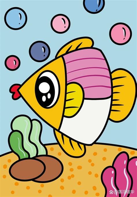 简单儿童画鱼儿童画图片大全