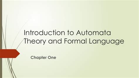 Introduction To Automata And Complexitypptx