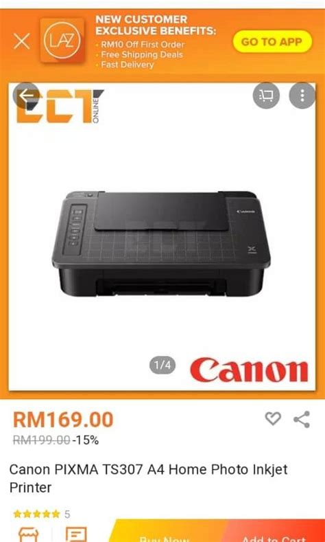 Canon Pixma Ts307 Printer Computers And Tech Parts And Accessories