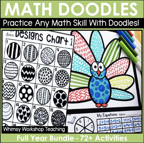 Math Doodles Seasonal Bundle Math Art Writing 1st Grade
