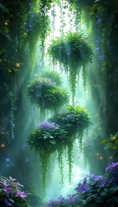 Free Magical Floating Gardens Image Fantasy Garden Spheres