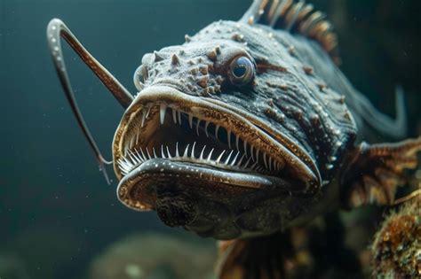 Premium Photo Closeup Of A Marine Deep Sea Fish With Impressive Teeth