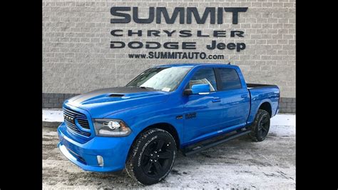 All New 2018 Ram 1500 Hydro Blue Sport Crew Cab Hemi 4x4 Walk Around