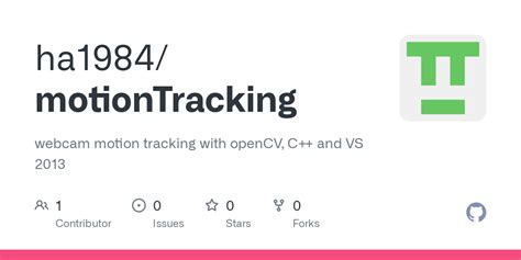Github Ha1984motiontracking Webcam Motion Tracking With Opencv C