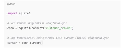 📊 Python Ile Sql Komutlarını Öğrenmek Crm Müşteri İlişkileri Yönetimi Veritabanı Üzerinde