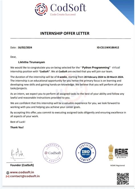 Likitha Tirumanyam On Linkedin Codsoft Internship