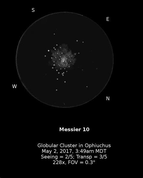 Messier 10 Globular Cluster In Ophiuchus Sky And Telescope
