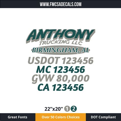 Trucking Themed Decals Fmcsa Decals