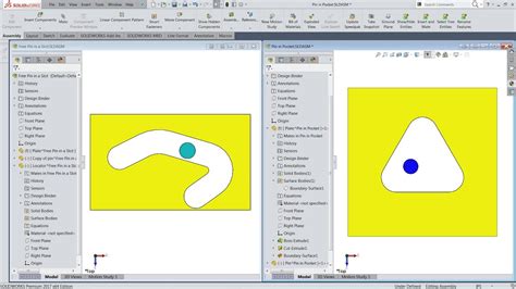 Solidworks Tutorial Mating A Free Pin In A Pocket Real Life Conditions Youtube