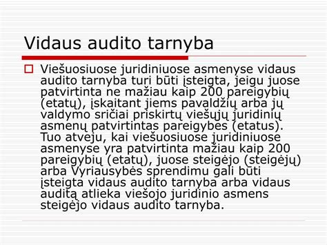 Ppt Vidaus Kontrolės Ir Vidaus Audito įstatym As Powerpoint