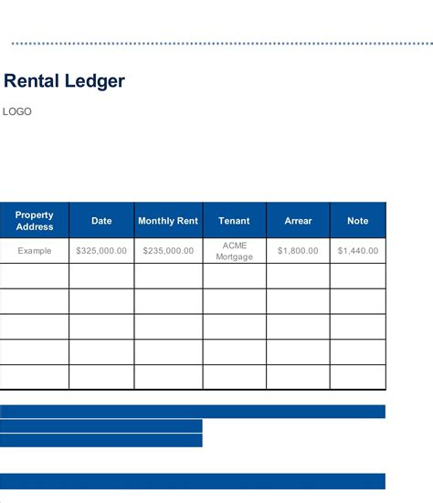 41 Rental Ledger Templates Free Rent Payment Printable