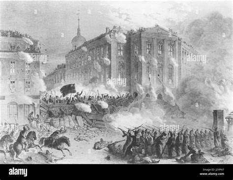 This Image Depicts The Barricade Battle At Alexanderplatz In Berlin In