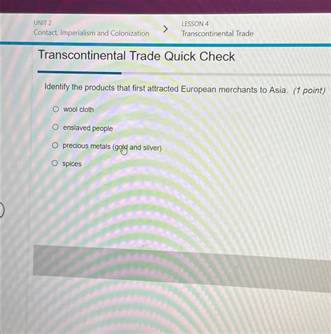 Solved Unit 2lesson 4contact Imperialism And